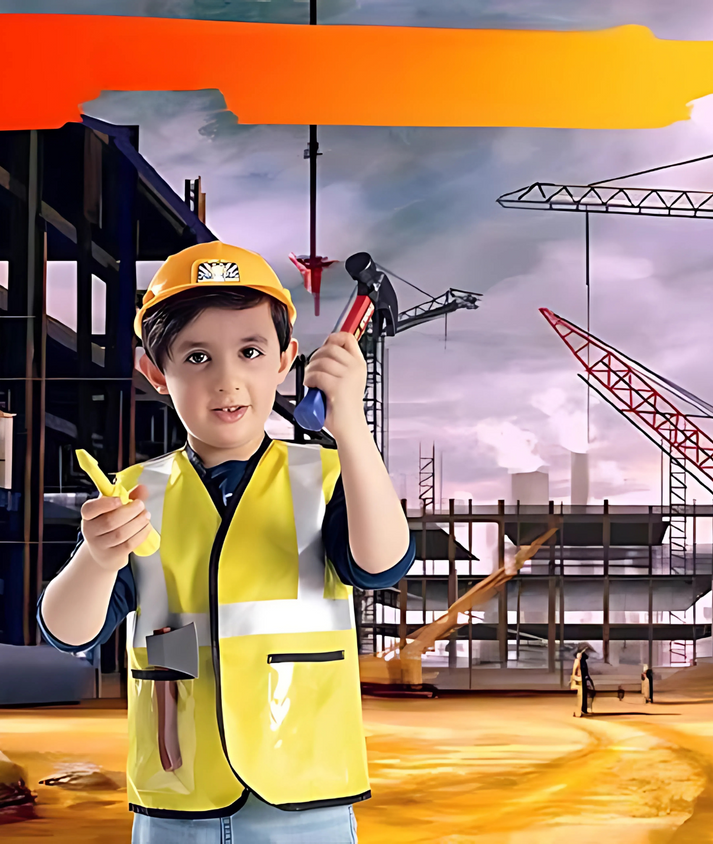 Construction Worker Costume For Kids Engineer Career Costume Cosplay f – FANTASIA Costume Shop